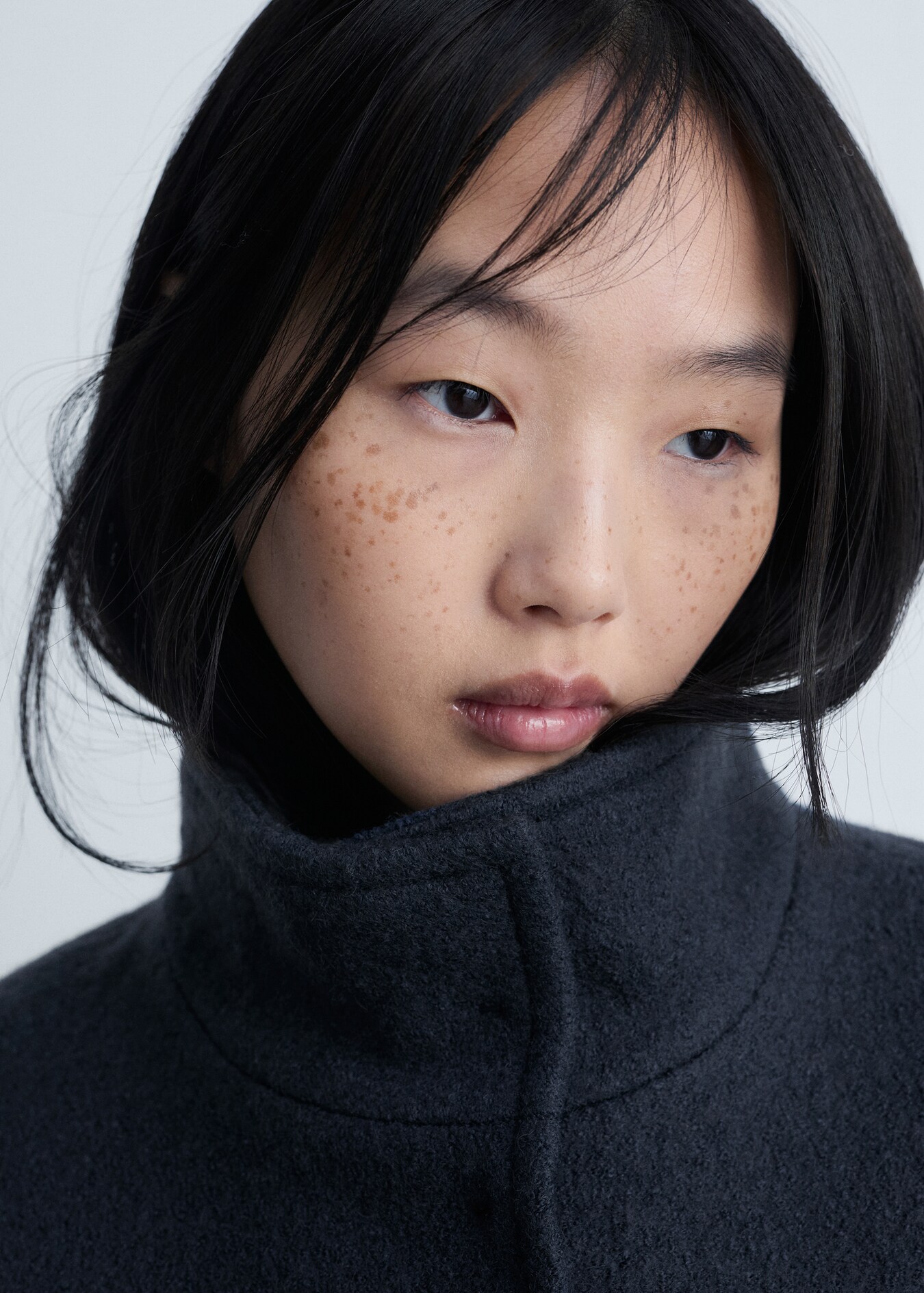 Turtleneck wool jacket - Women | MANGO USA