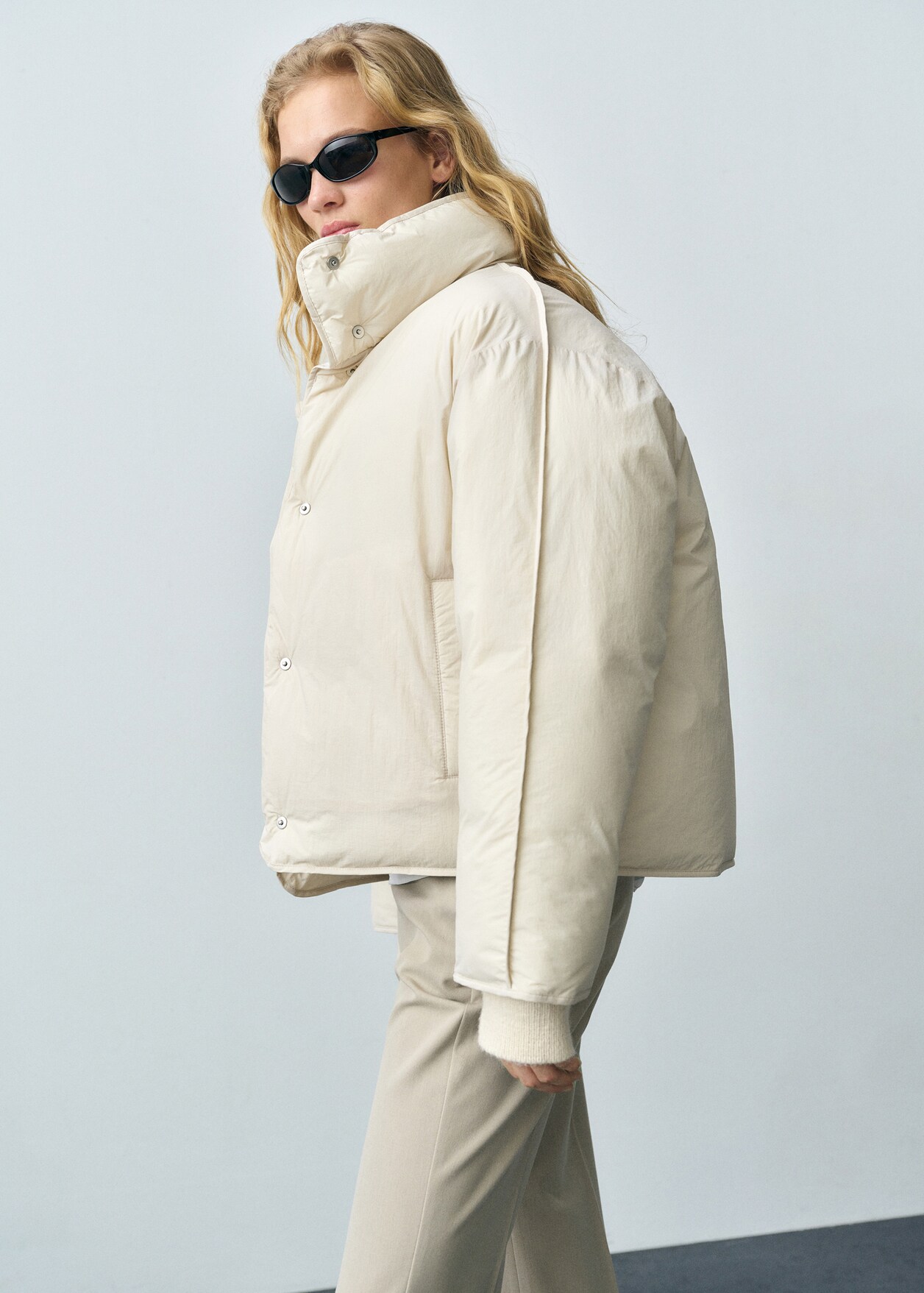 Quilted crop anorak - Women | MANGO India
