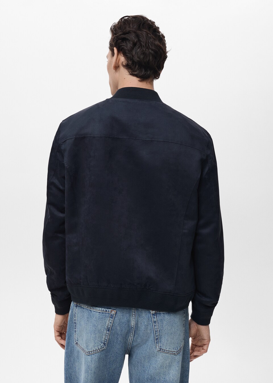 Suede-effect bomber jacket - Men | MANGO USA