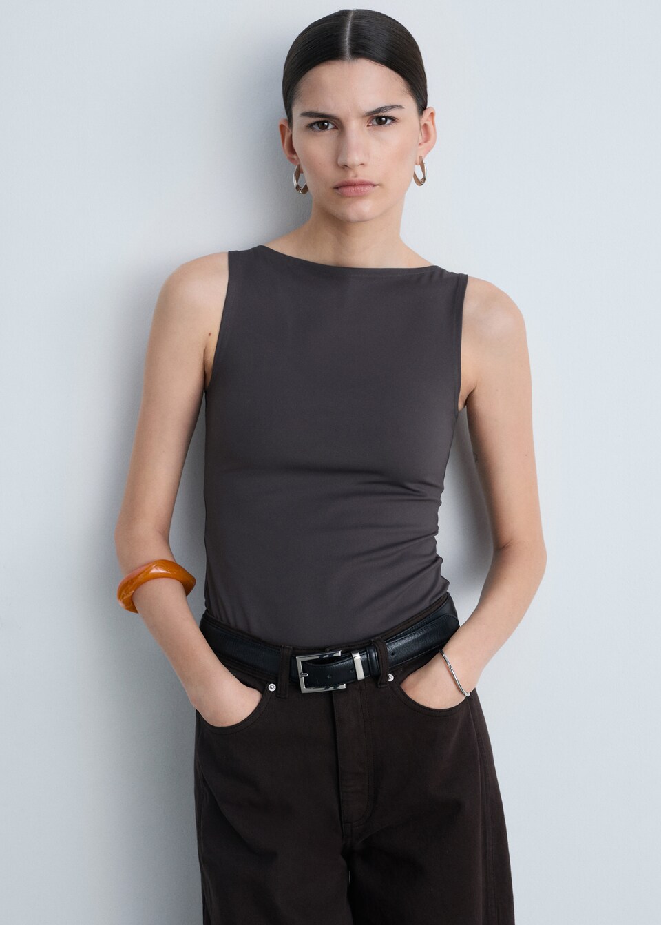 Boat Neck Strapless Top Women Mango Usa