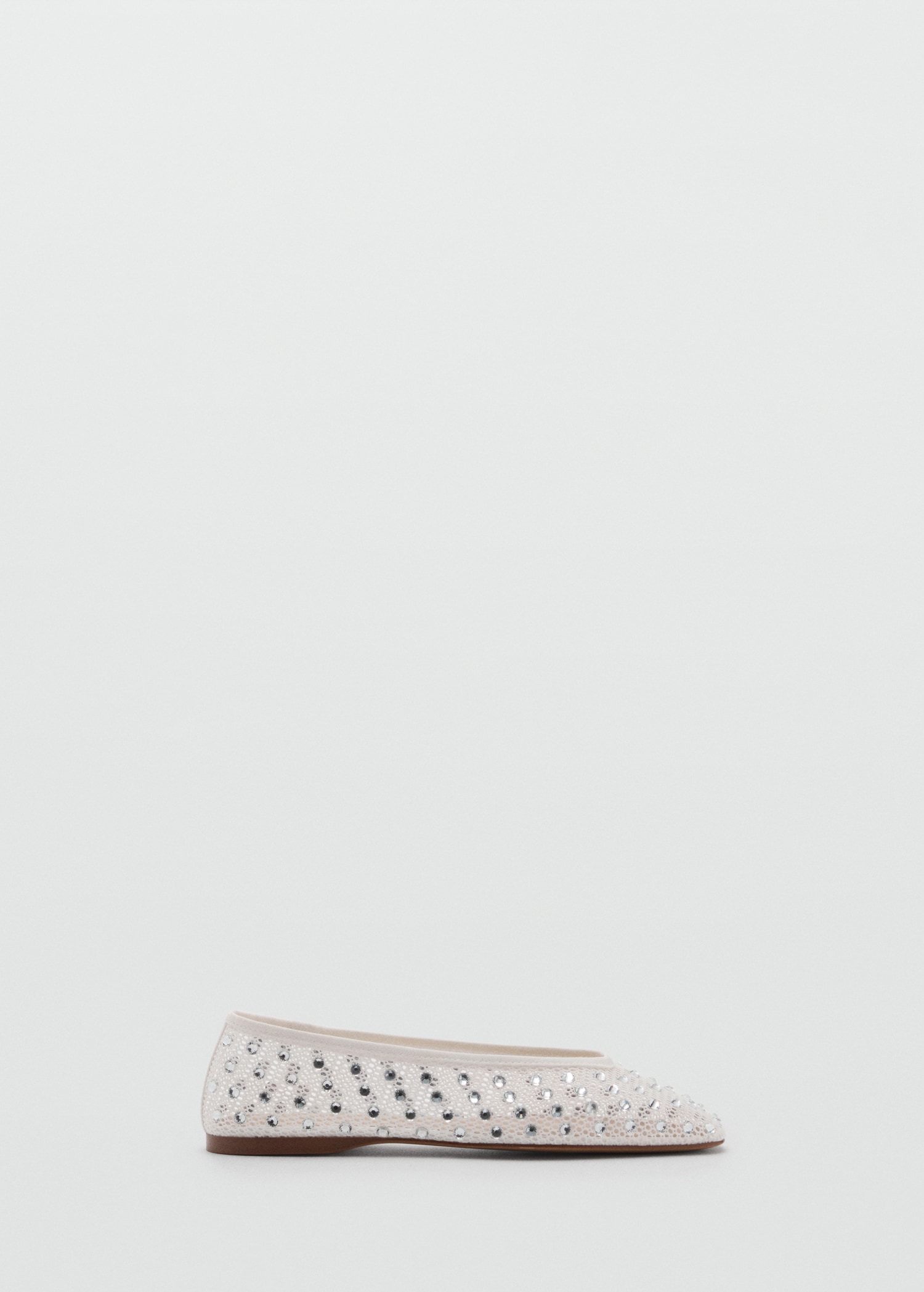Mesh rhinestone ballet flats - Women | MANGO Thailand
