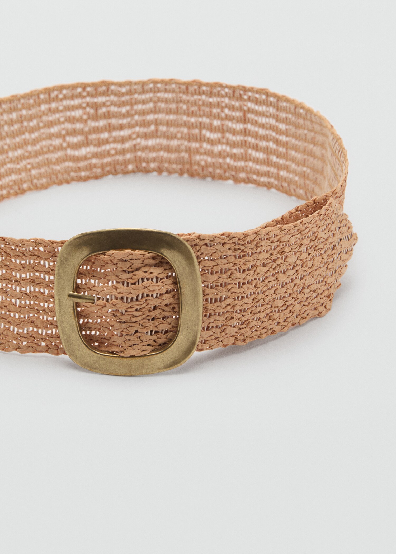 Natural fibre belt with oval buckle - Women | MANGO United Kingdom