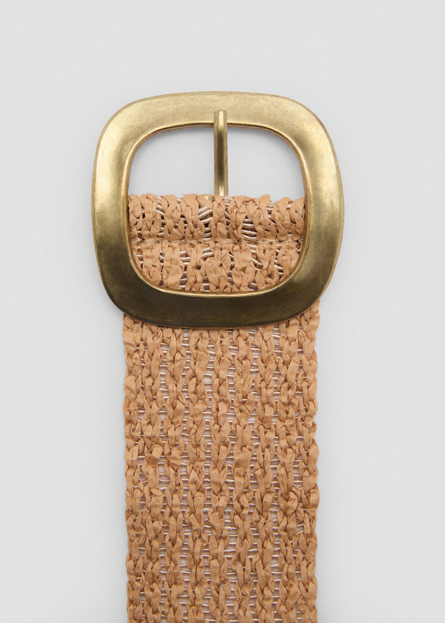 Natural fibre belt with oval buckle - Women | MANGO United Kingdom