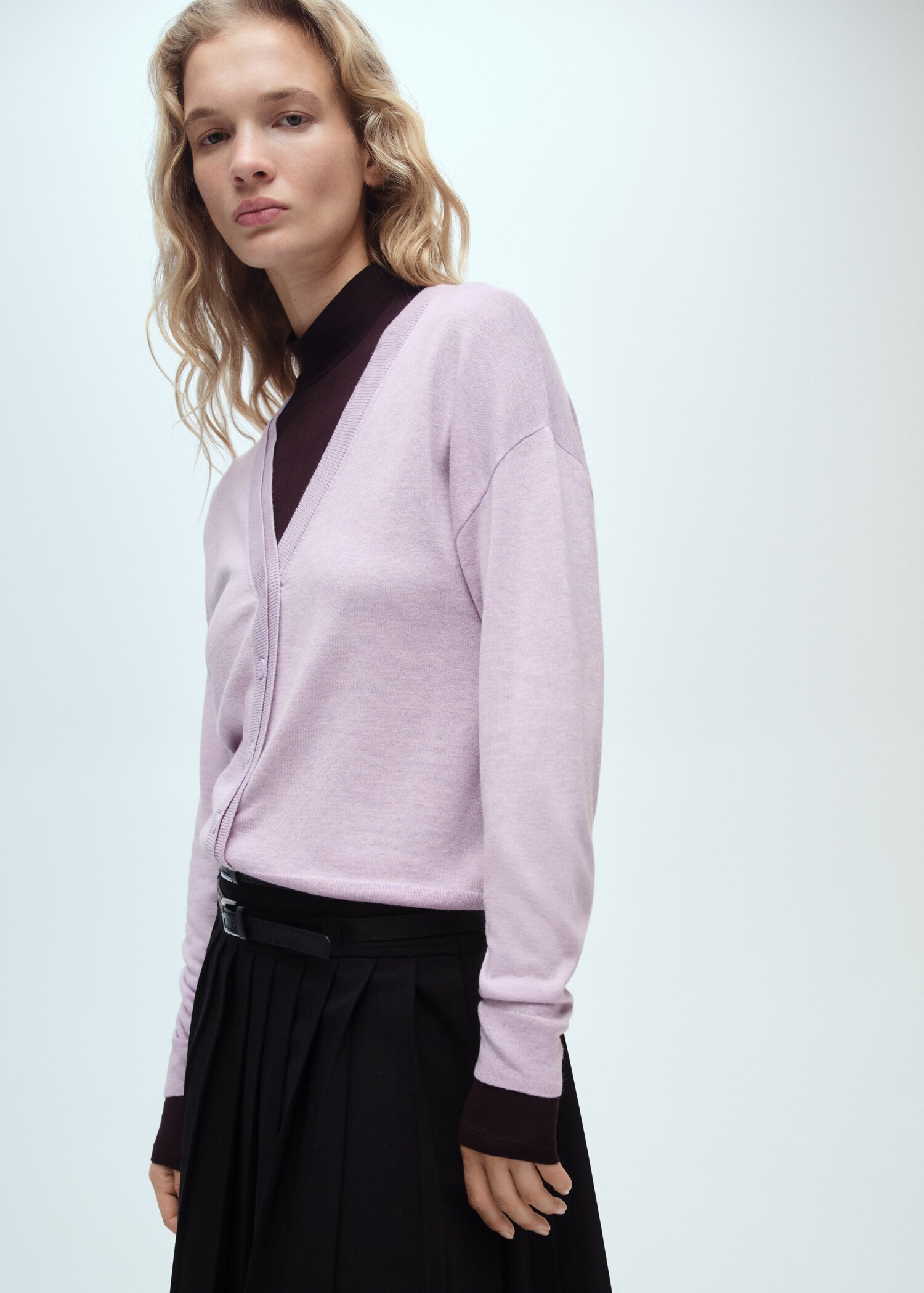 V-neck knitted cardigan - Women | MANGO USA