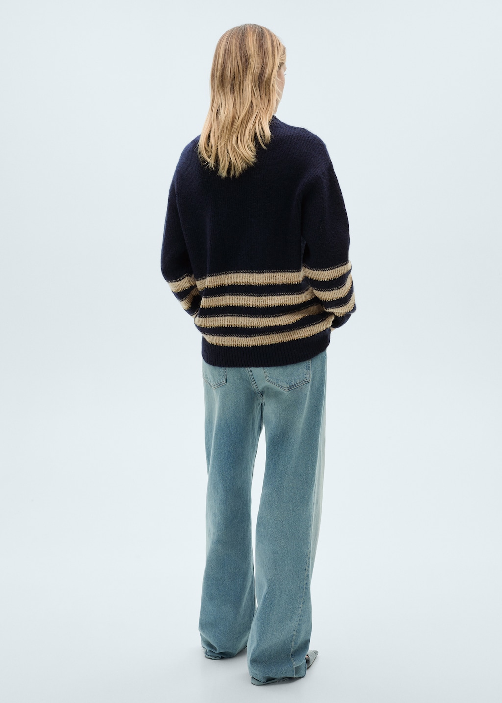 Striped sweater with perkins neck - Women | MANGO USA Striped sweater with perkins neck - Women | MANGO USA