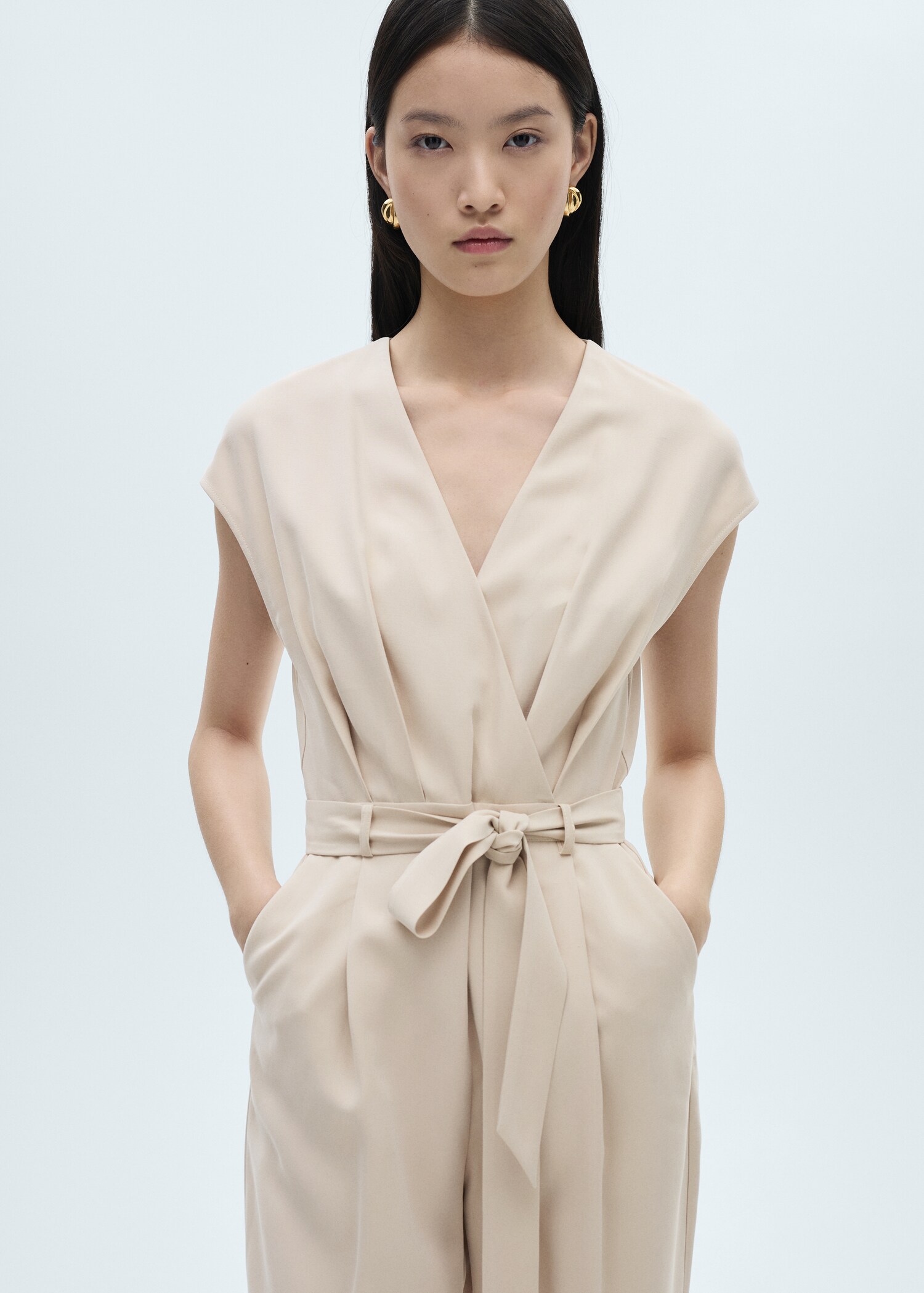 Belt Wrap Jumpsuit Women Mango Usa