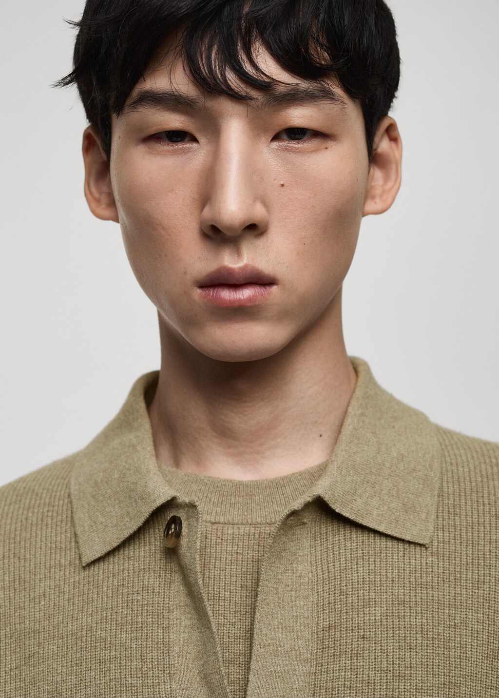 Wool blend polo cardigan - Men | MANGO USA