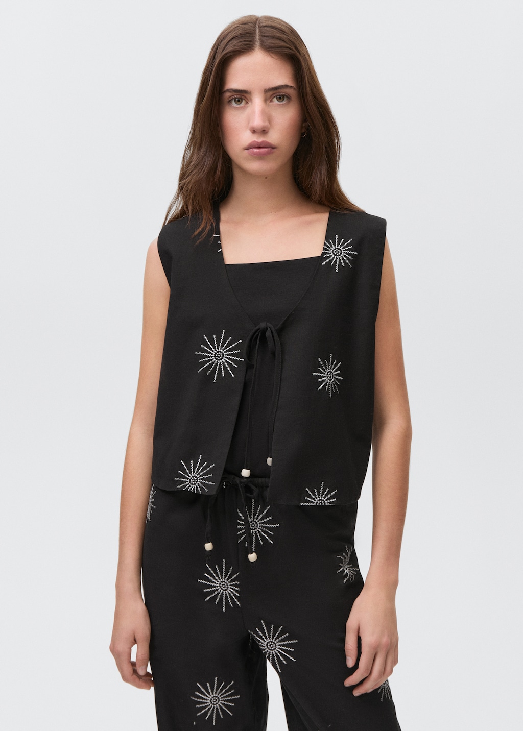Long Trousers With Embroidered Details Teen Mango United Arab Emirates