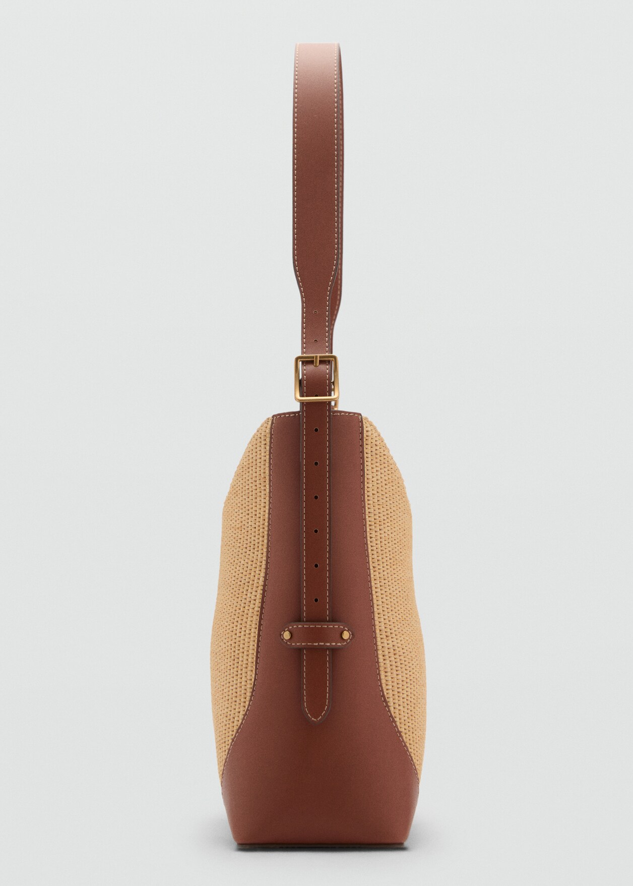 Raffia-effect shoulder bag - Women | MANGO USA