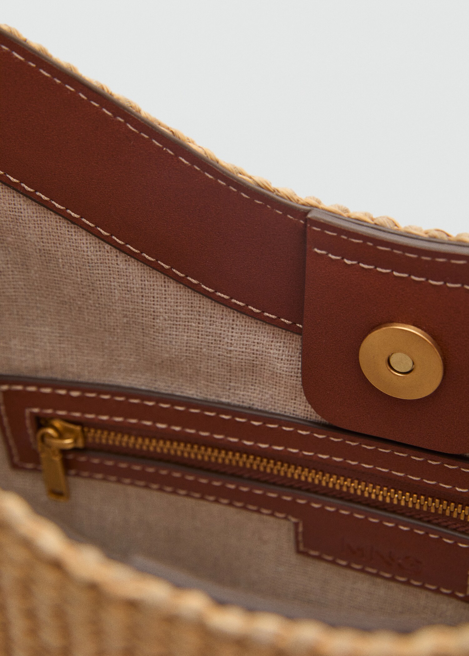 Raffia-effect shoulder bag - Women | MANGO USA