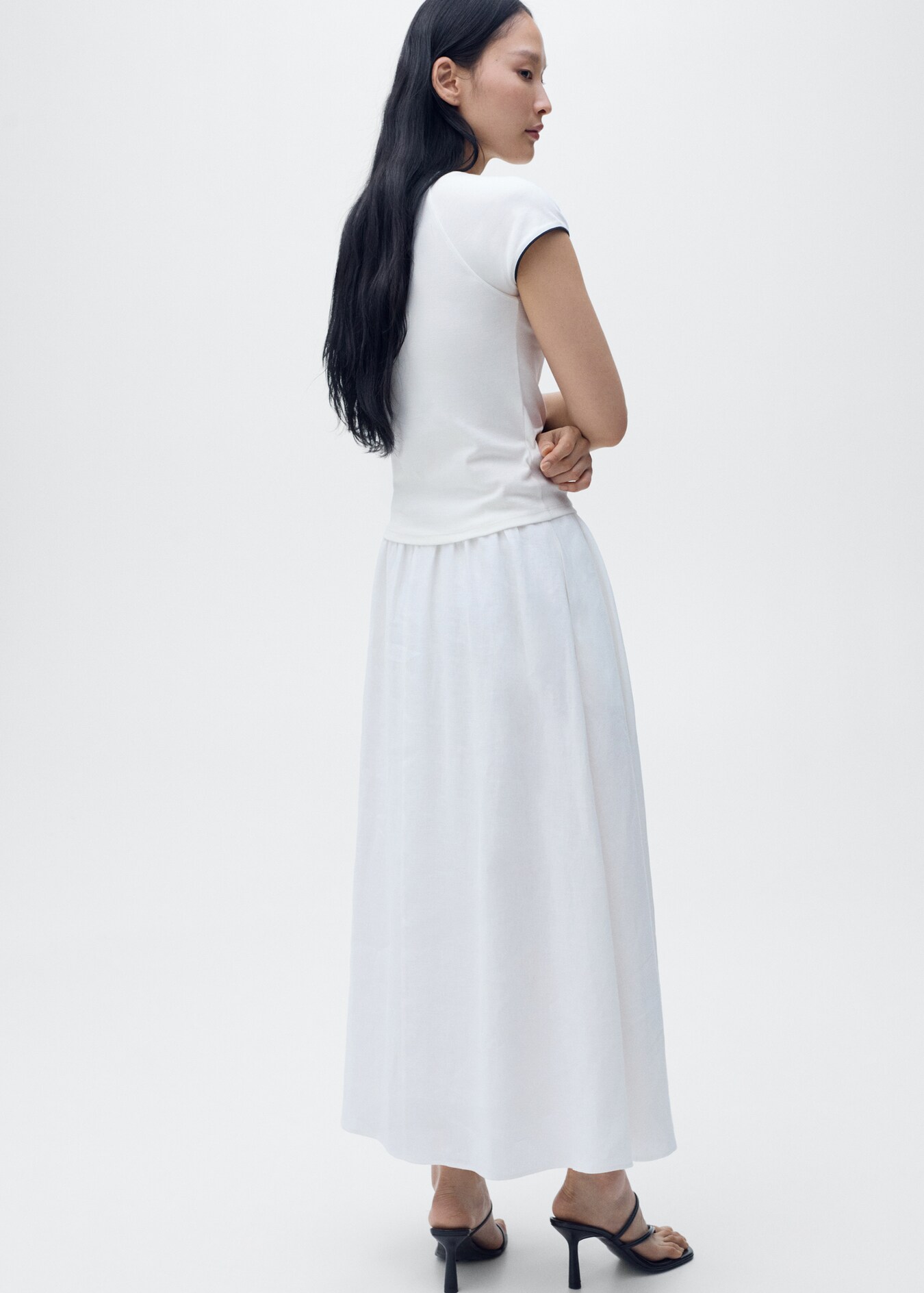 Cotton t-shirt with contrasting trim - Women | MANGO USA