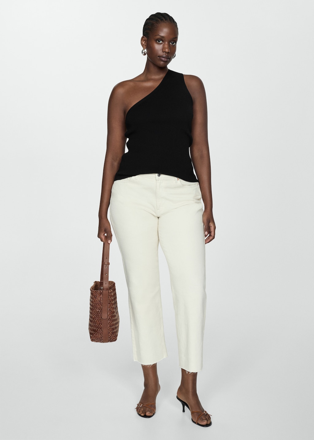Knit asymmetric top - Women | MANGO USA Knit asymmetric top - Women | MANGO USA