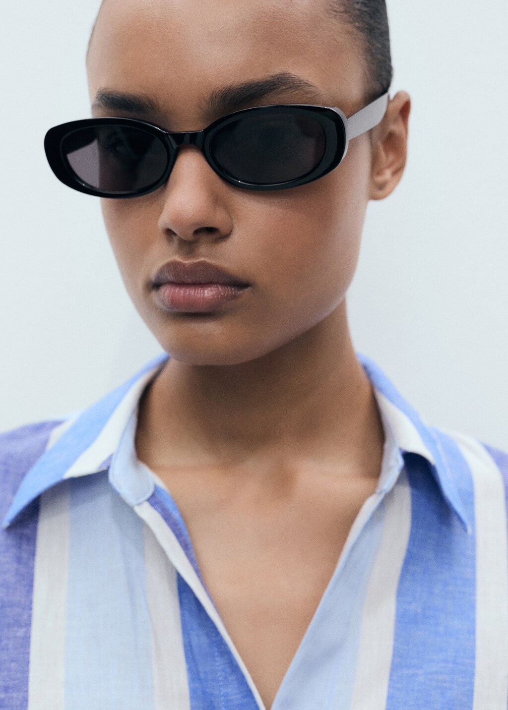 Striped linen dress with belt - Women | MANGO United Kingdom