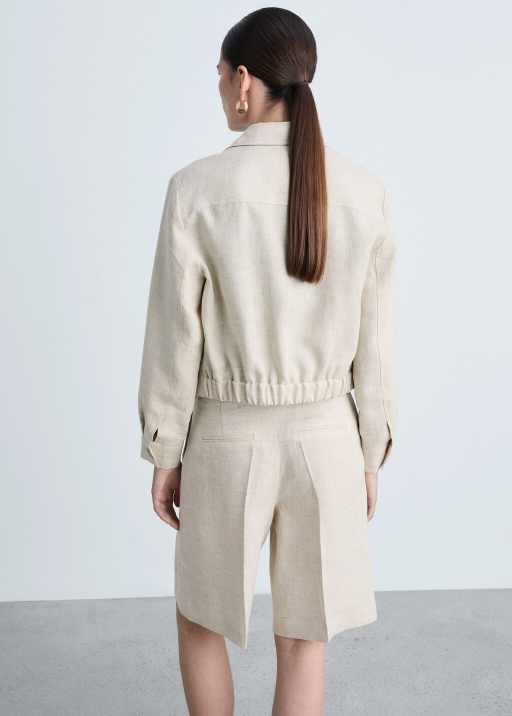 100% linen jacket with zip - Women | MANGO United Kingdom