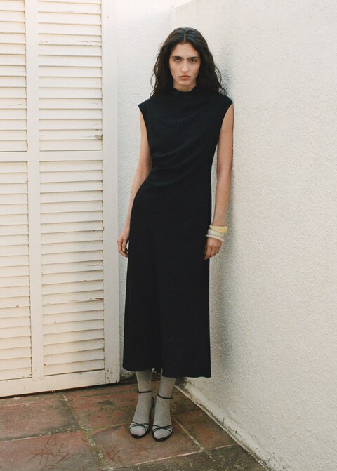 A-line dress with draped waist - Women | MANGO Mauritius