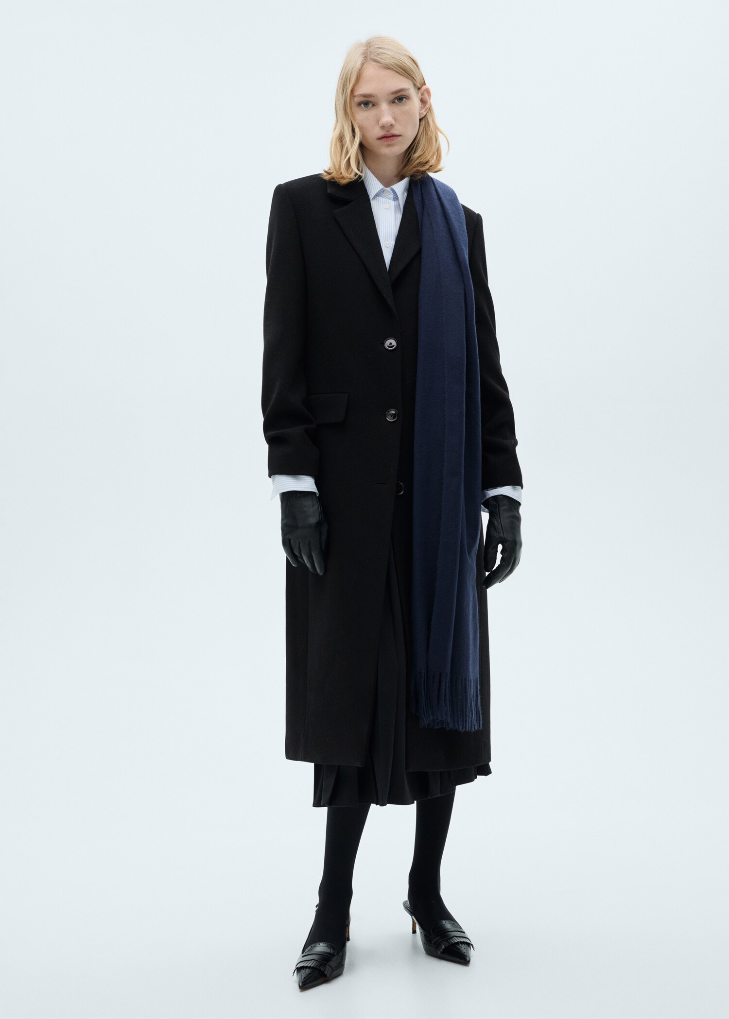 Long structured wool coat - Women | MANGO USA