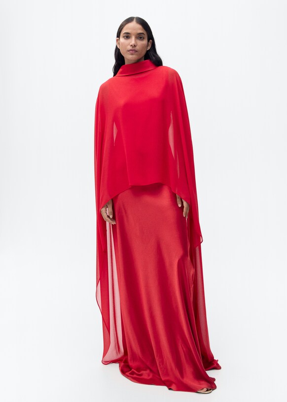 Long cape with bow - Women | MANGO USA