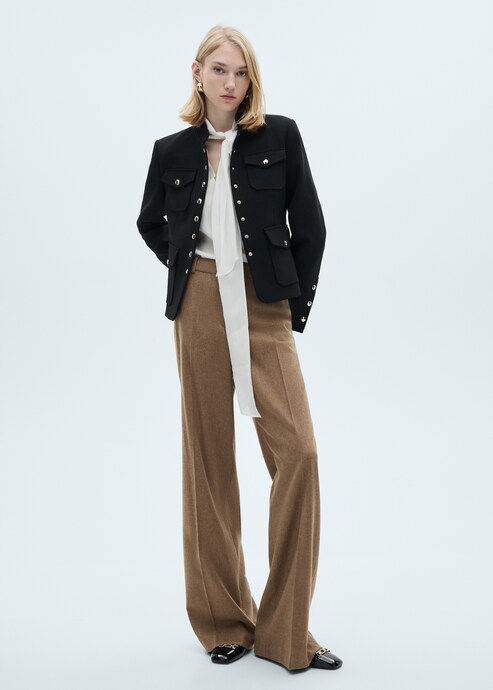 Jacket pockets with button detail - Women | MANGO USA