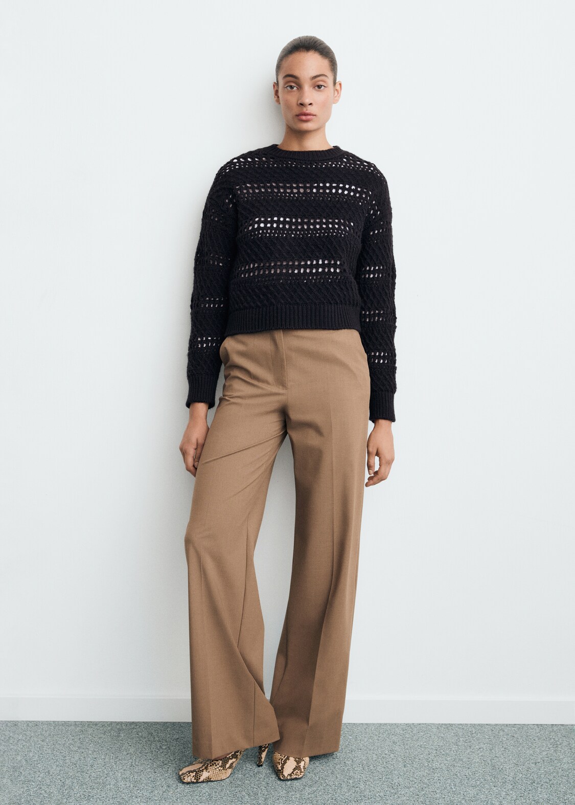 Openwork knit sweater - Women | MANGO United Kingdom