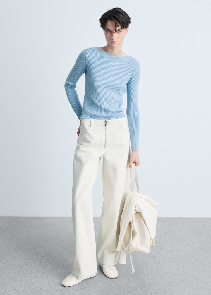 Boat neck ribbed sweater - Women | MANGO United Kingdom