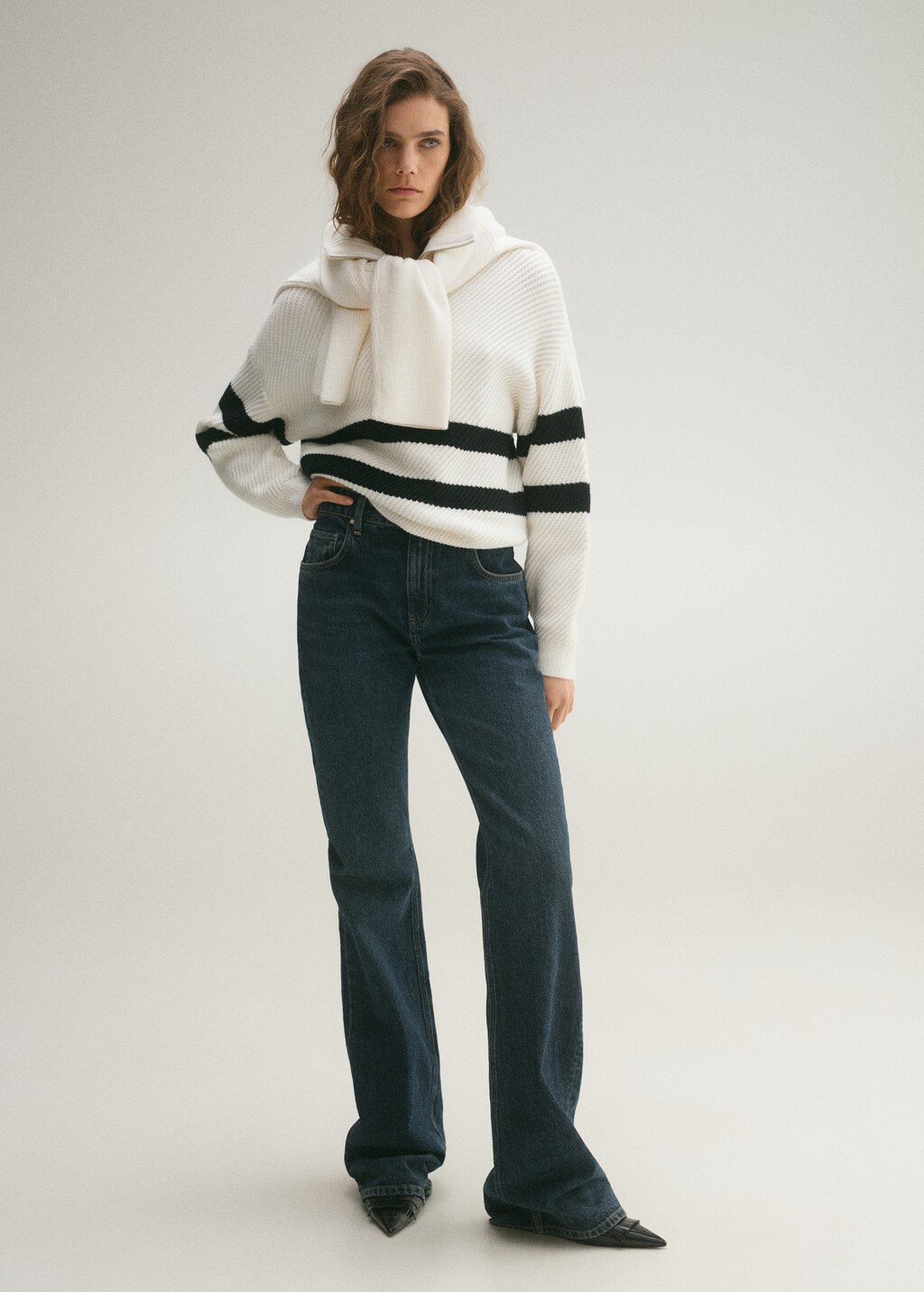 Striped ribbed-knit sweater - Women | MANGO United Kingdom