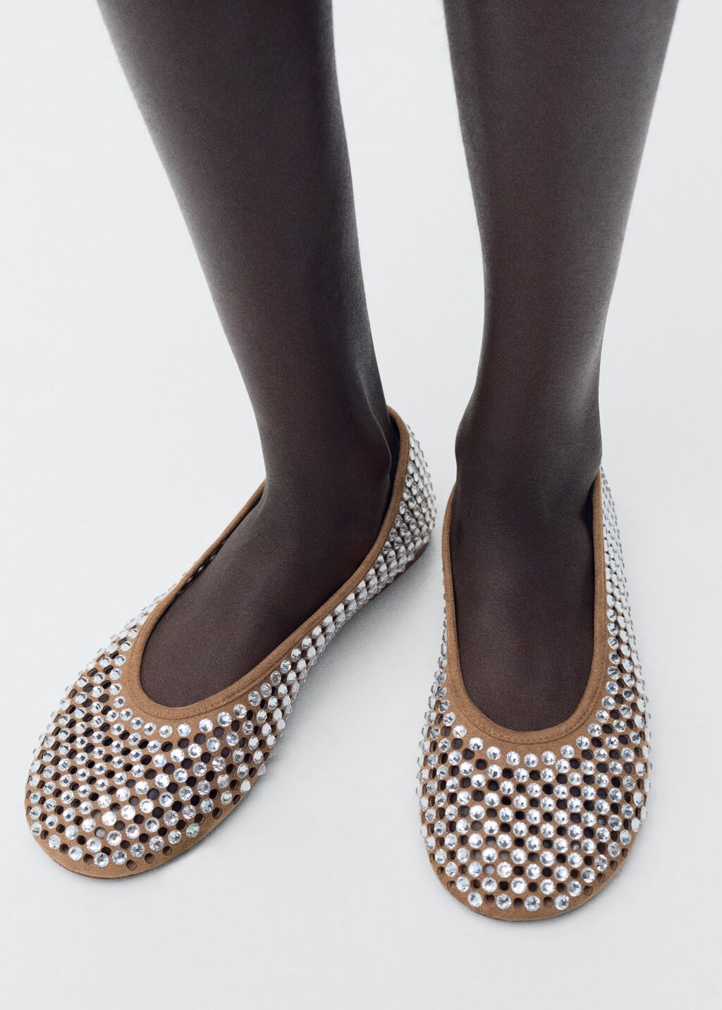 Rhinestone die-cut ballet flats - Women | MANGO Philippines