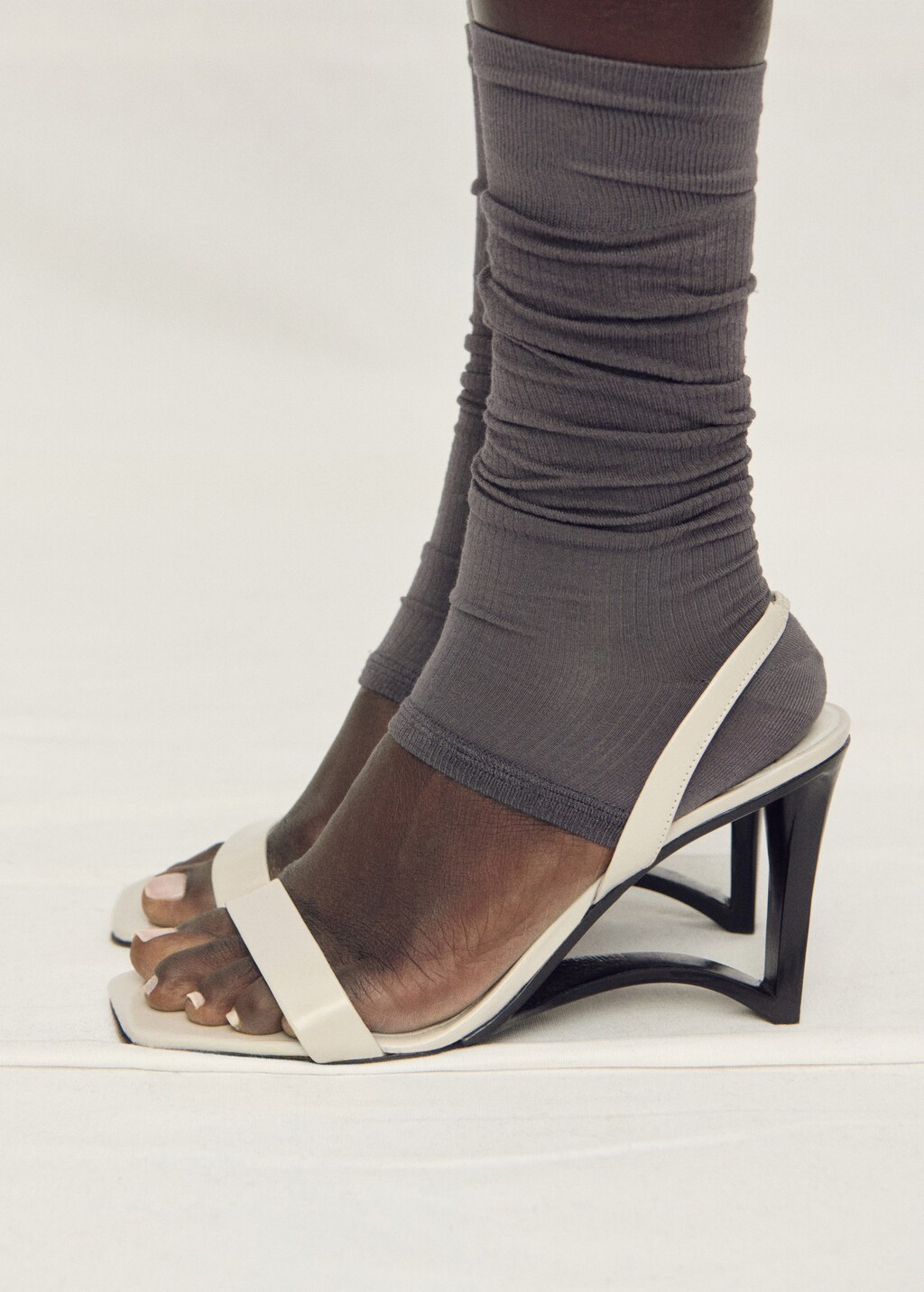 Leather wedge-heel sandals - Women | MANGO United Kingdom